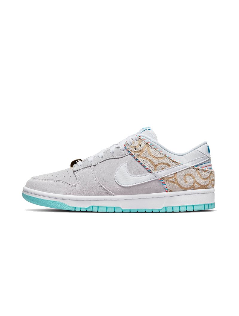 Fake Nike Dunk Low “Barber Shop” In Grey| DunksKicks.org